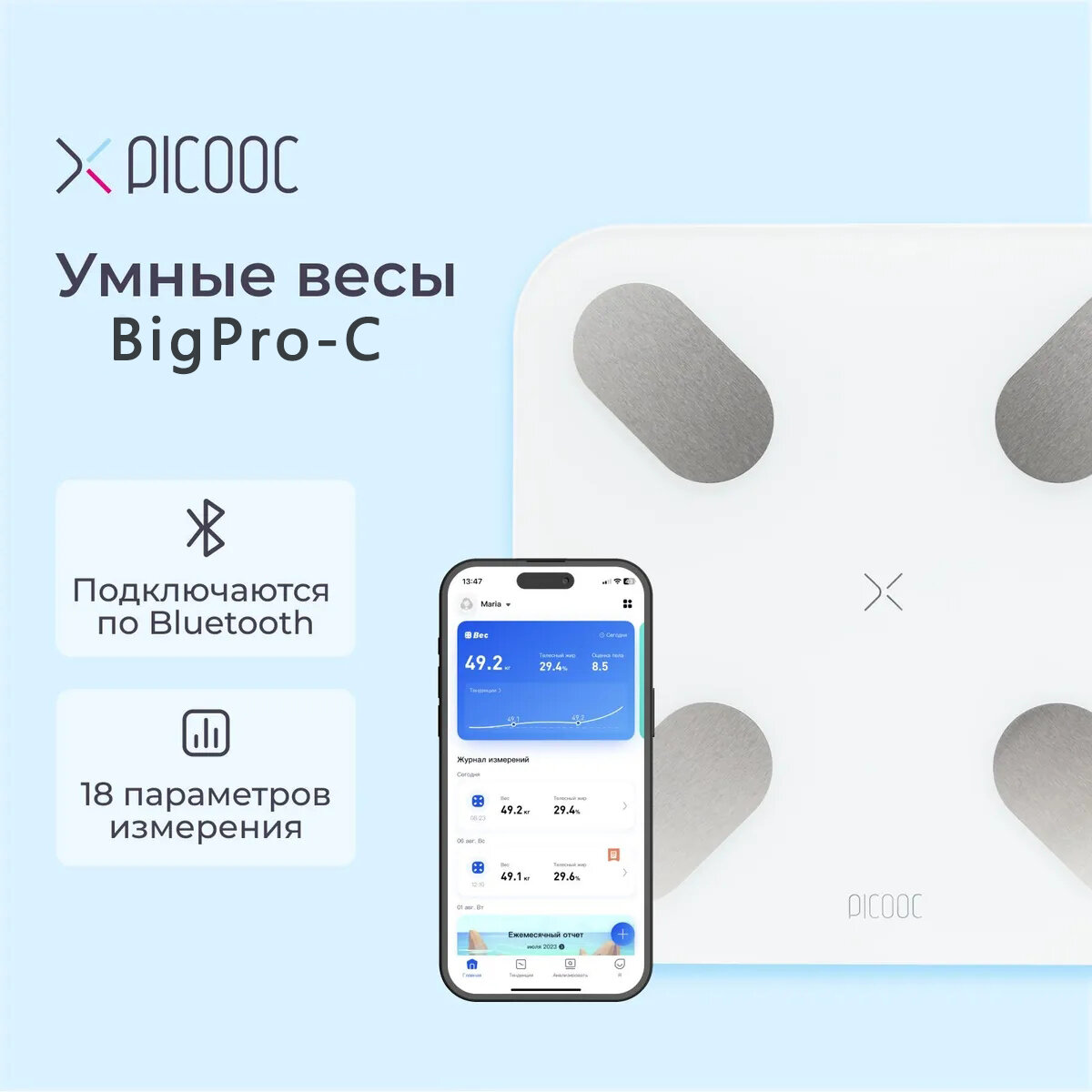 Умные напольные электронные весы Picooc Big Pro c Bluetooth