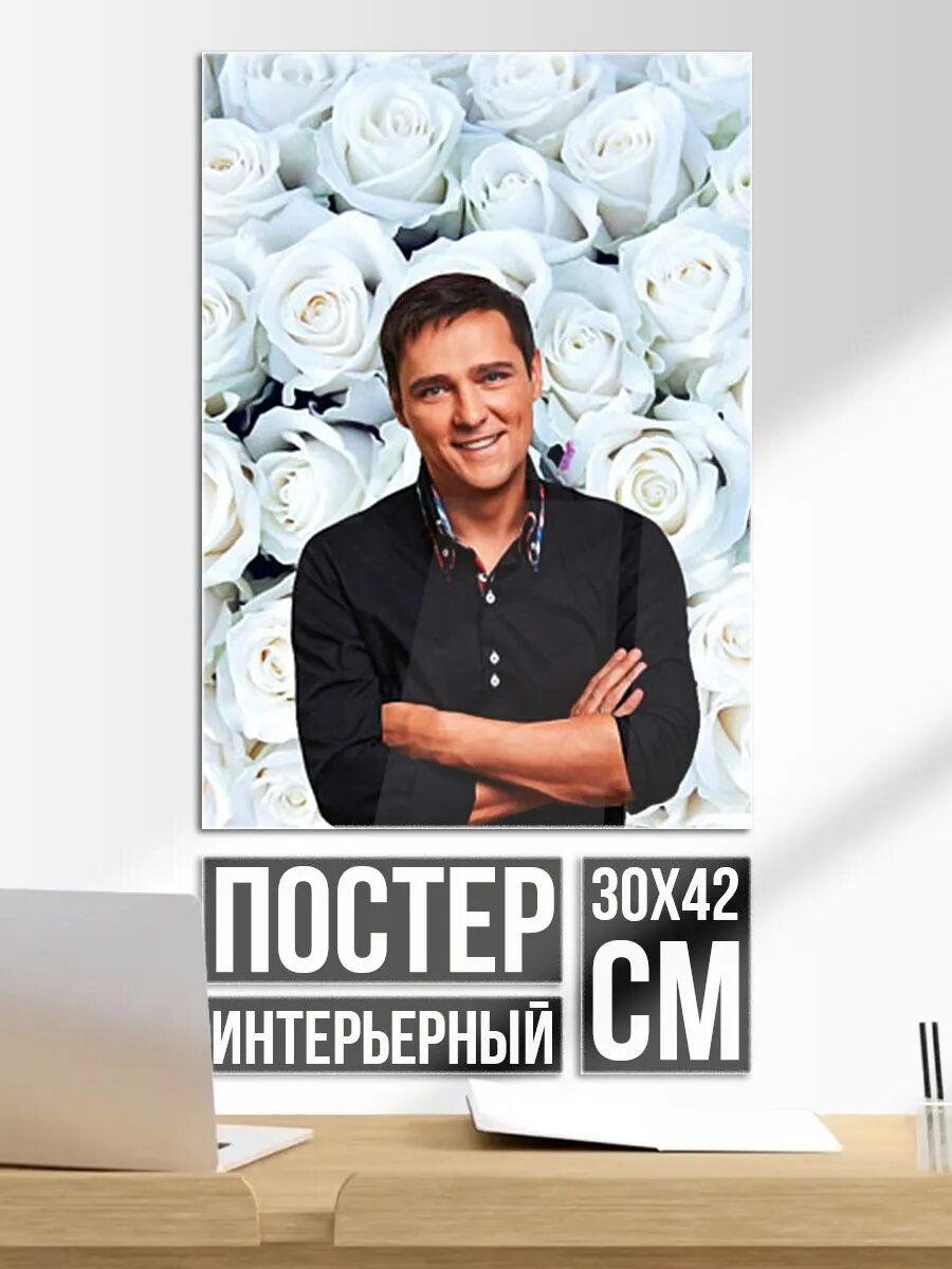Постер на стену Шатунов на фоне роз