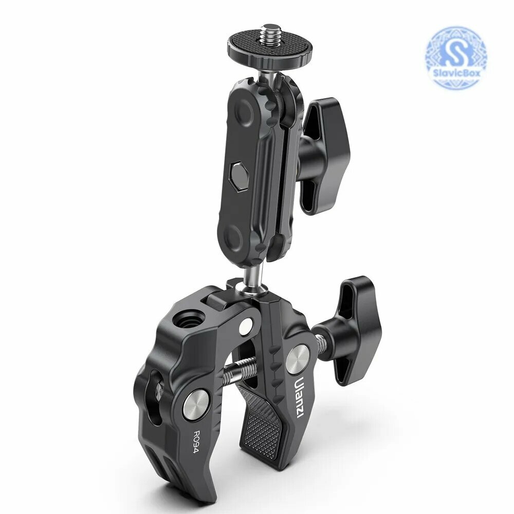 Ulanzi R094 Многофункциональное шаровое крепление Super Clamp с двойной вращающейся на 360 шаровой головкой из алюминие