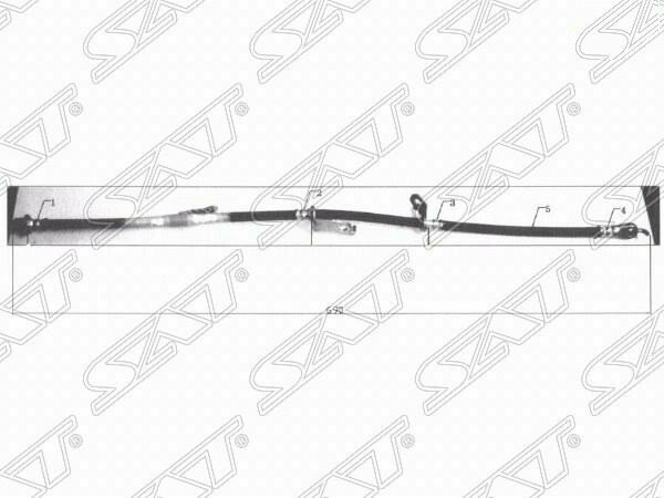 Шланг тормозной передний Таиланд SAT ST-90947-02E34 Toyota AURIS/BLADE/COROLLA/RUMION/MARK X/SCION XB 06- LH