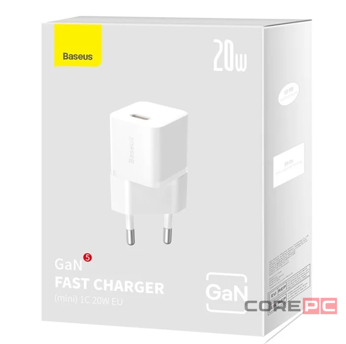Сетевое зар. устр. Baseus GaN5 Fast Charger 1C 20W (CCGN050102) белое