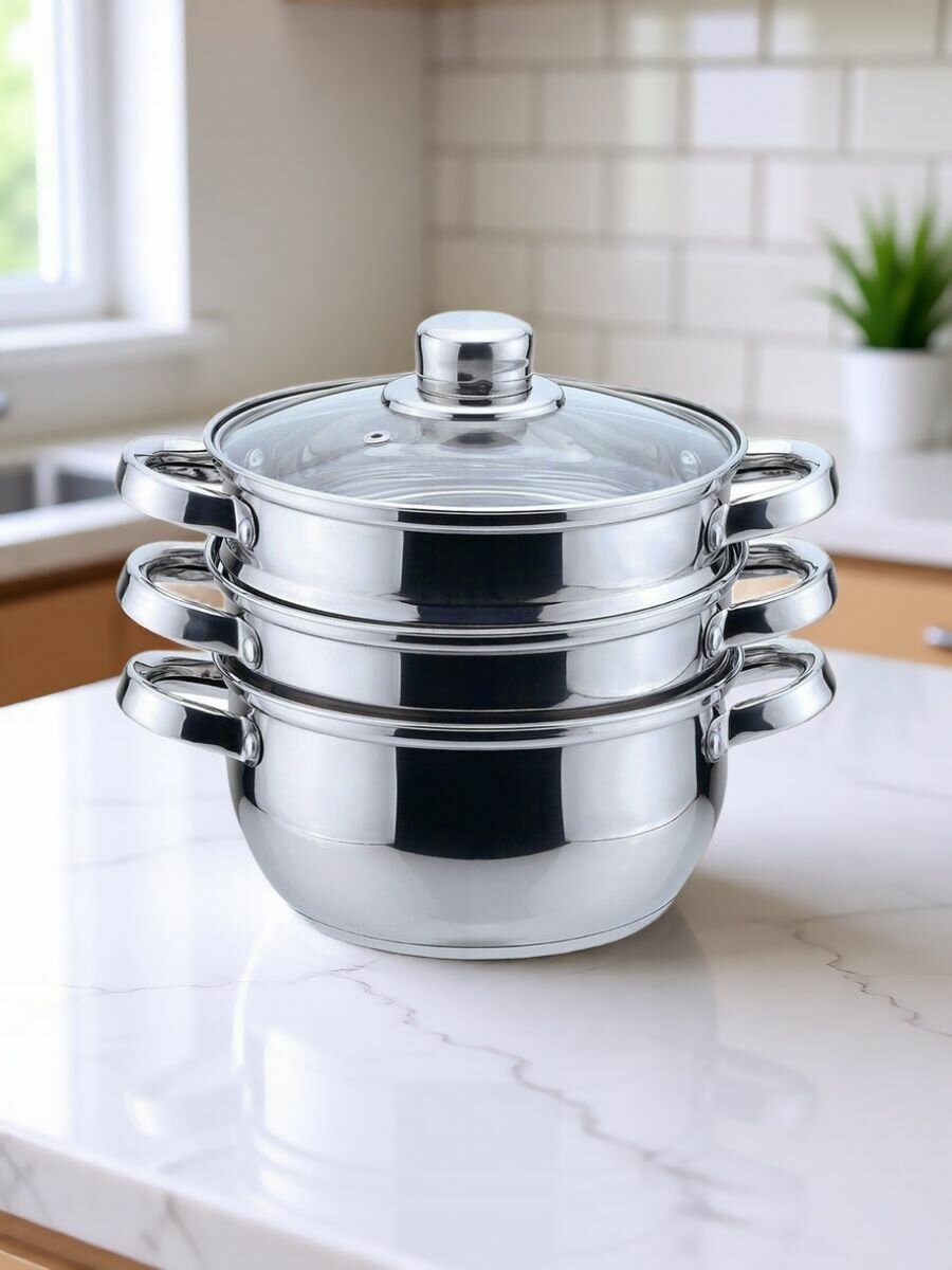 Пароварка из нерж. стали Kl-4105-22 4,1л d22см