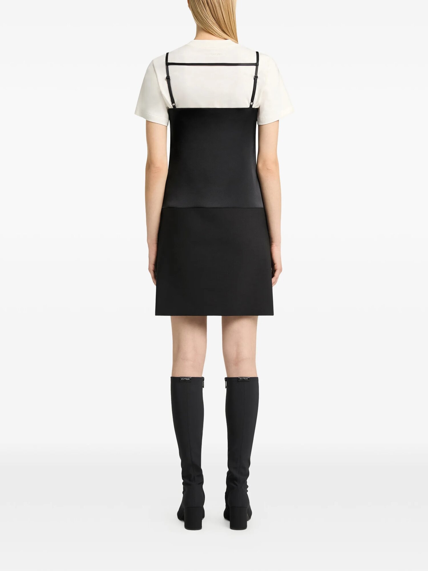 Платье courreges Bi-material mini dress, размер 34, черный — фото 1