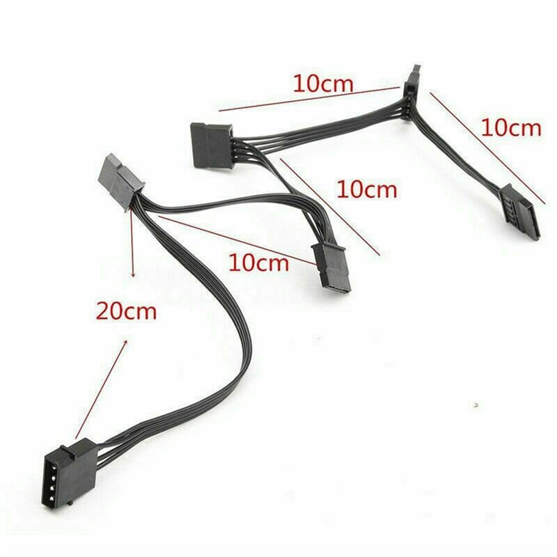 8X 4Pin IDE-5-Портовый Кабель Питания Molex Multi Port 18AWG Проводной Шнур для Жесткого Диска HDD SSD PC