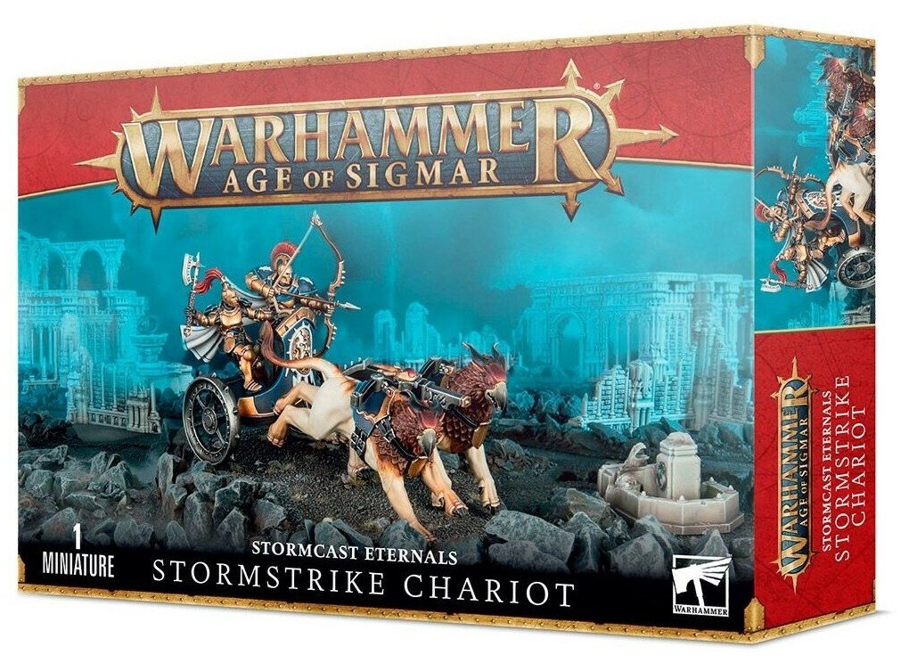 Миниатюра для настольной игры Warhammer Age of Sigmar-Stormcast Eternals Stormstrike Chariot