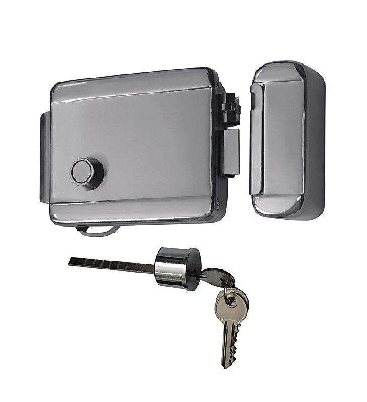 Электромеханический замок SMARTEC ST-RL073SI-SS накладной уличный для калитки, ворот или двери/3 ключа