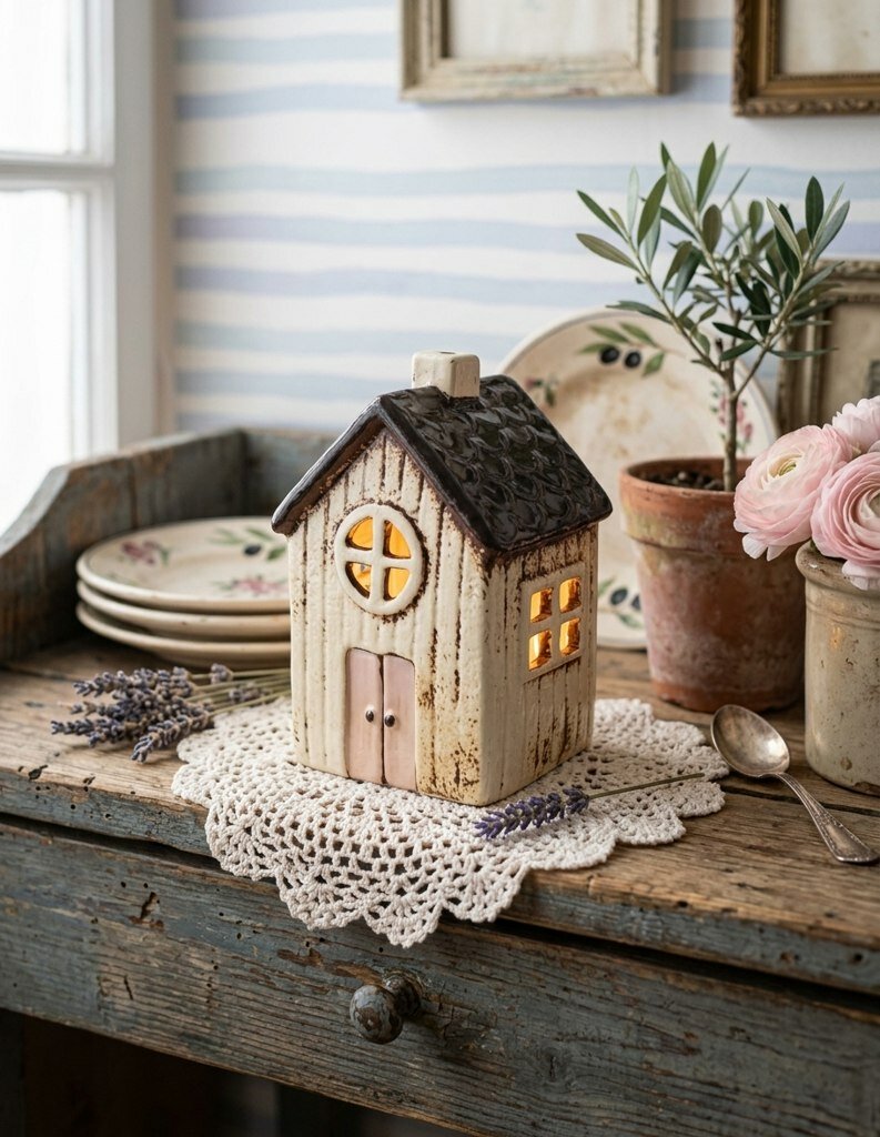 Подсвечник Royal Gifts "Дом для чайных свечей", керамика, настольный, высота 13см