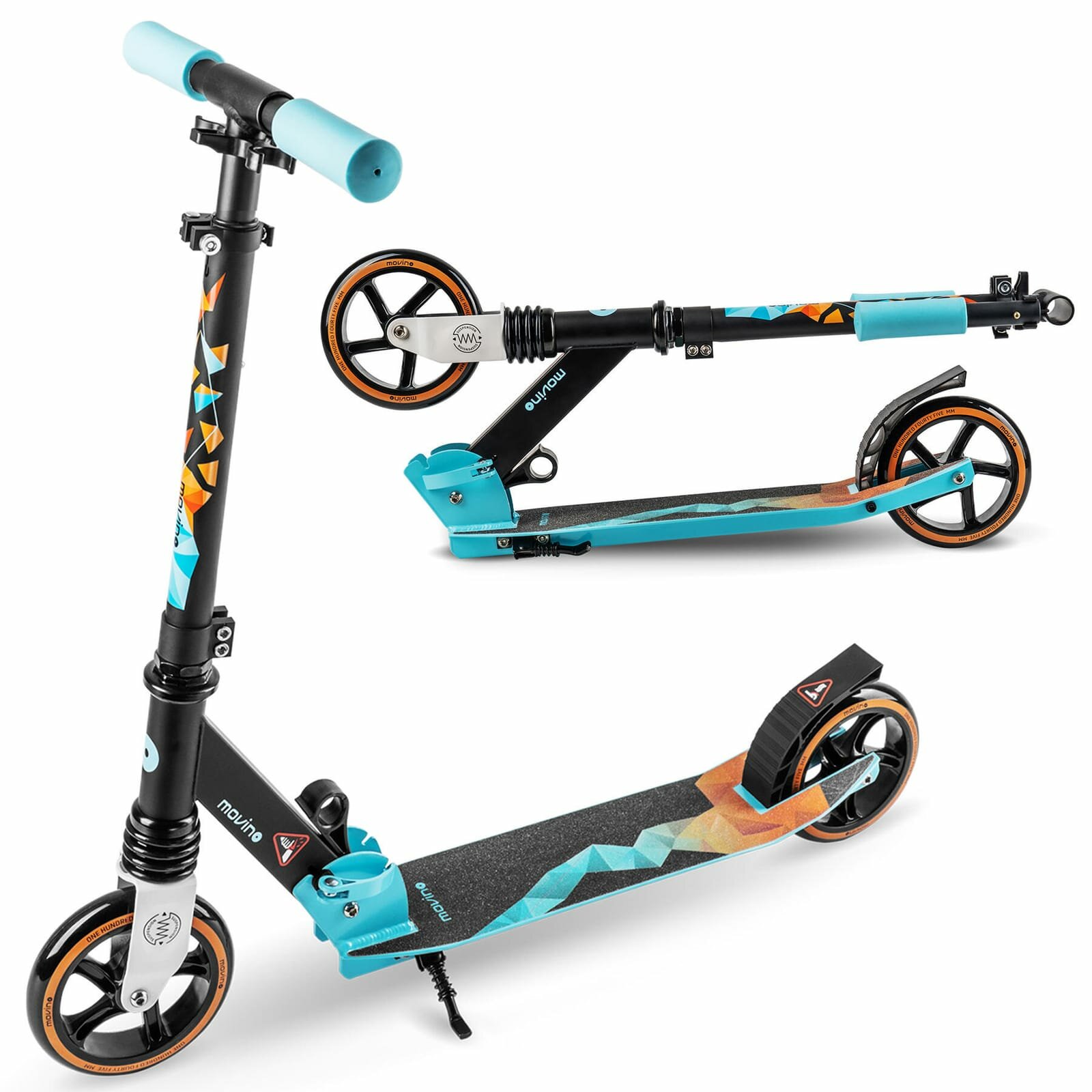 DECATHLON самокат Decathlon Movino Vibe, синий/оранжевый