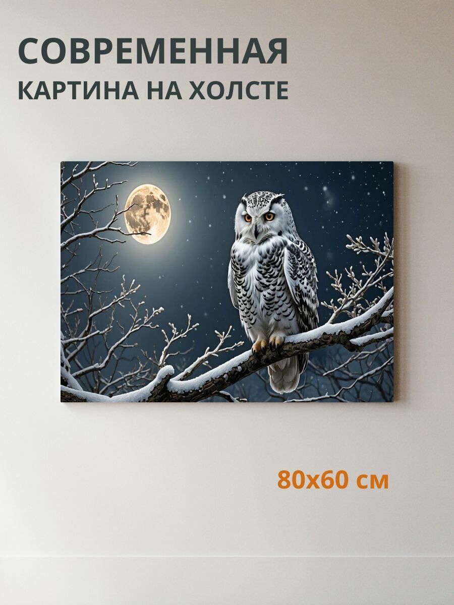 Картина на холсте Сова 80x60 см