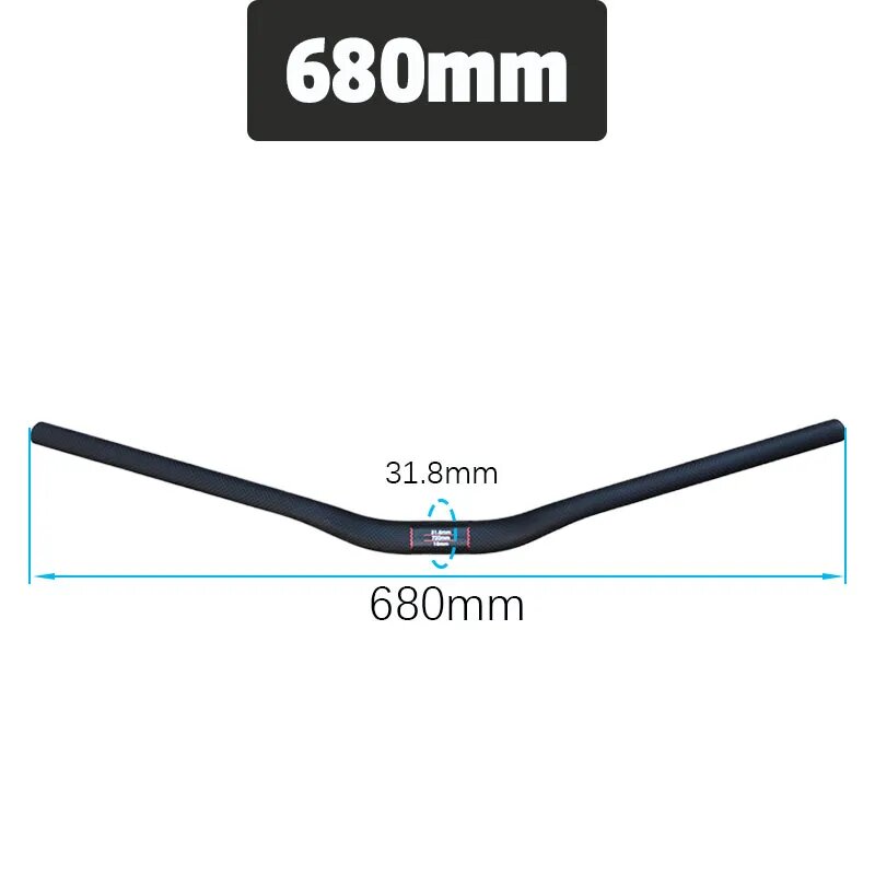 Руль велосипедный 680mm, 31.8mm, черный