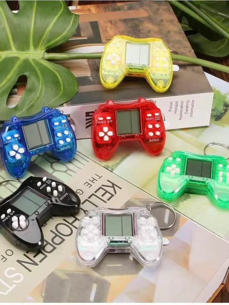Портативная приставка MyPads карманная классическая мини Тетрис брелок ретро развивающая игра для детей 11 игр
