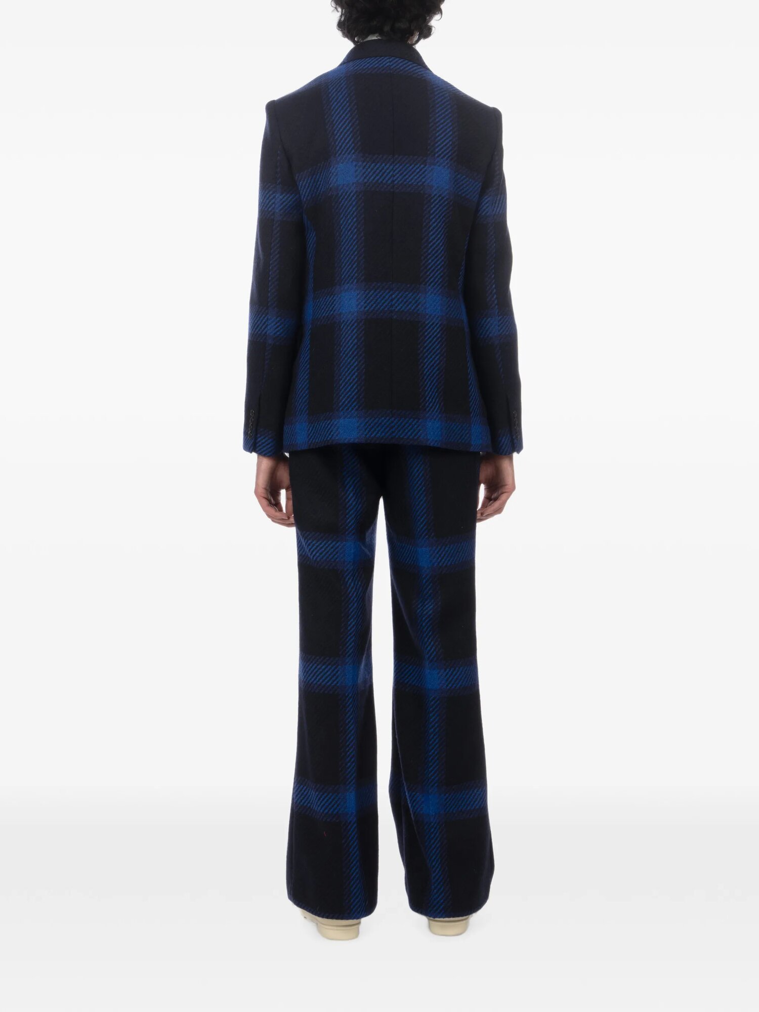 Пиджак Walter Van Beirendonck Check-pattern wool blazer, размер 50, синий — фото 1