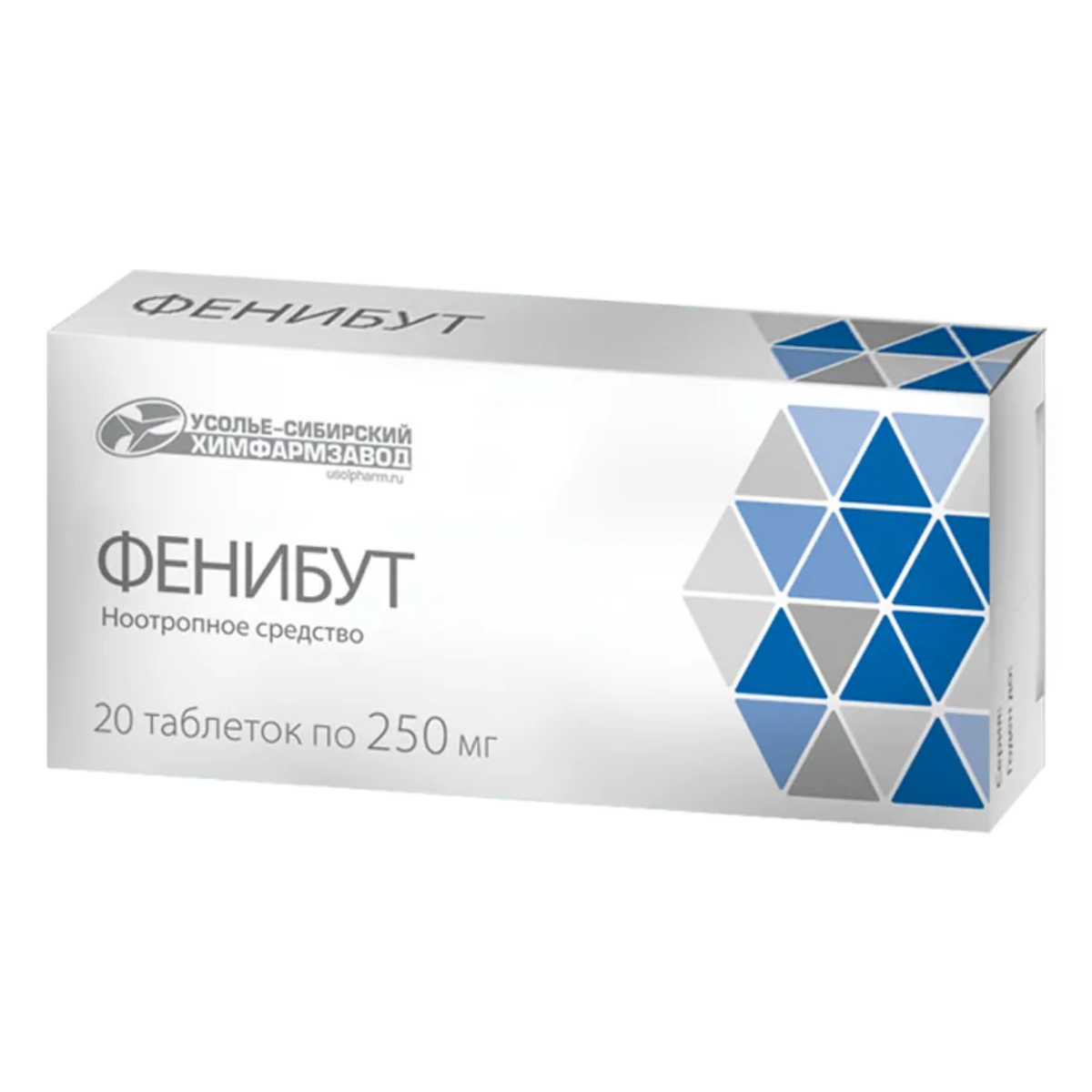 Фенибут, таблетки 250 мг, 20 шт.