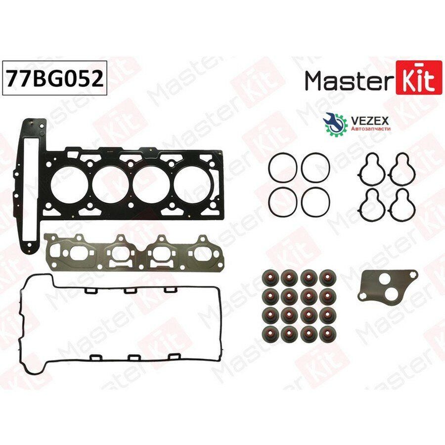 MASTERKIT 77BG052 Верхний комплект прокладок ГБЦ Opel Astra/ Vectra 2.2 16V (двиг. Z22SE) 00- 77BG052