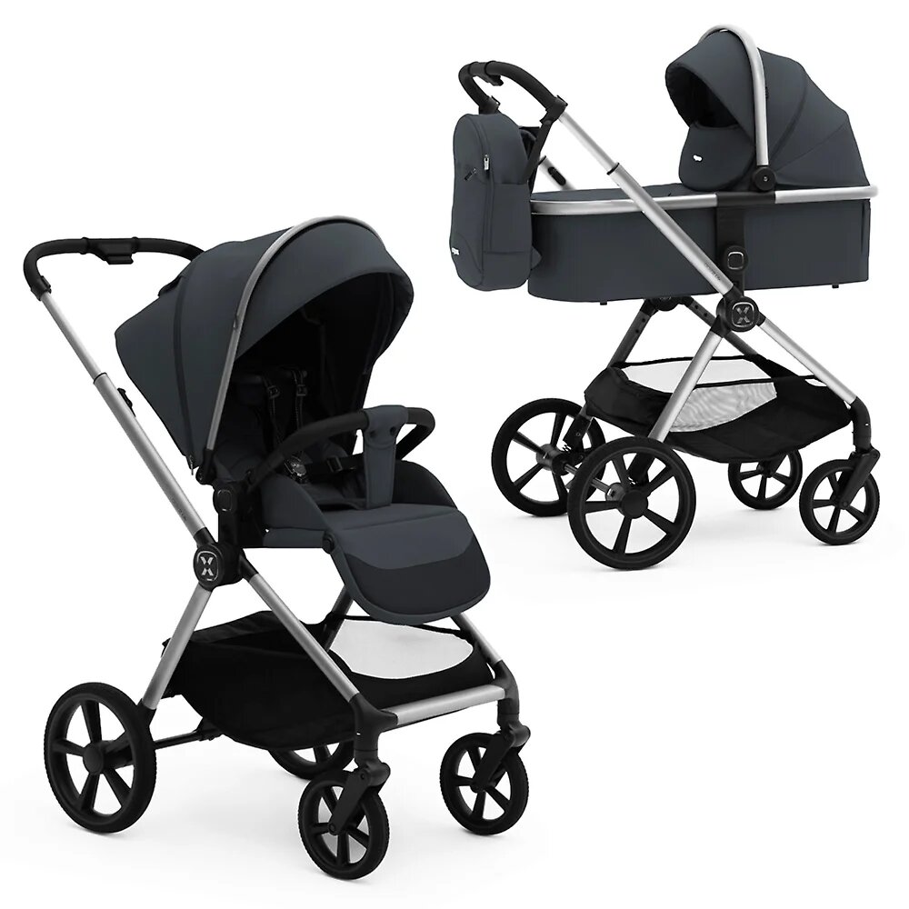 Детская коляска 2в1 Agex Life, цвет Midnight Grey (Тёмно-серый), артикул производителя ALM606
