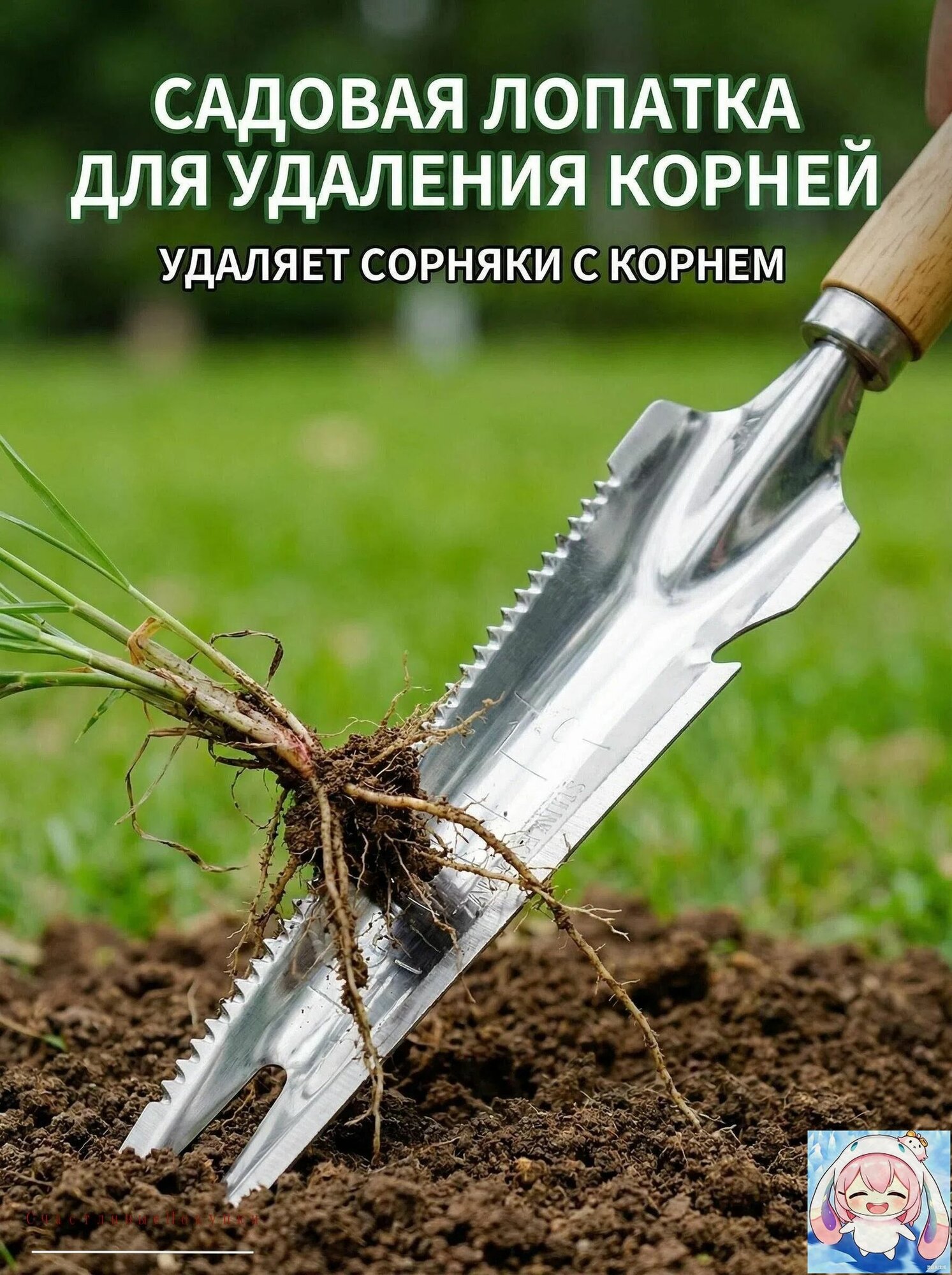 Корнеудалитель, рукоятьНержавеющая сталь, 19.5 см