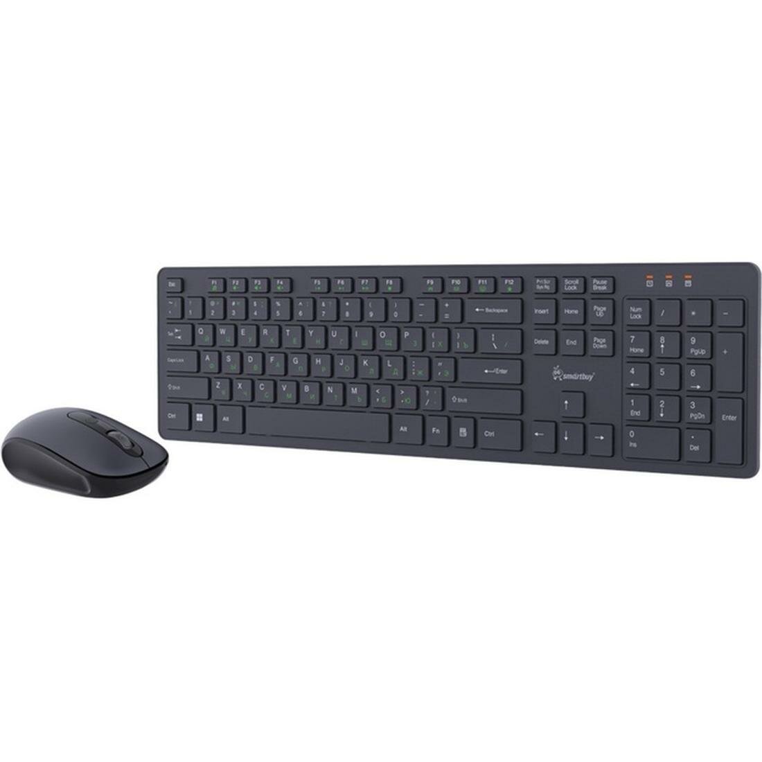 Комплект клавиатура и мышь Smartbuy ONE 240262AG, беспровод, мембран,1600 dpi, USB, черный