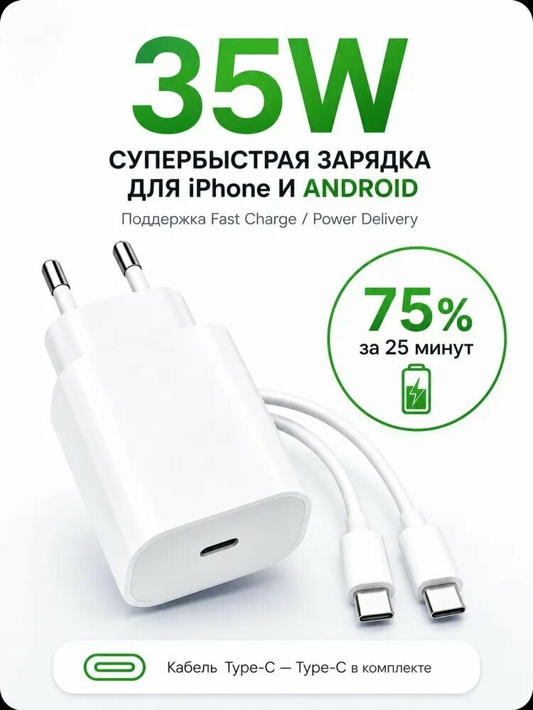 Быстрая зарядка Type-C 35W с кабелем