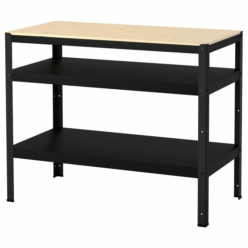 Верстак IKEA BROR, черный, 110x55 см 303.332.86
