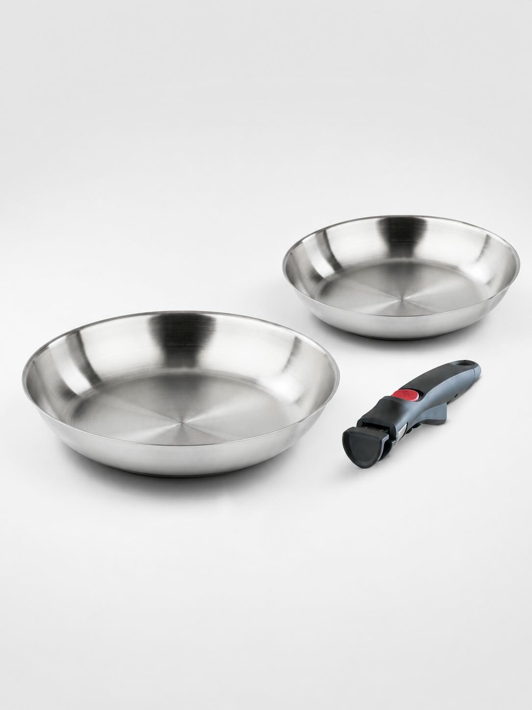 Набор сковород Barazzoni Inox Facile, 2 пр. + съемная ручка