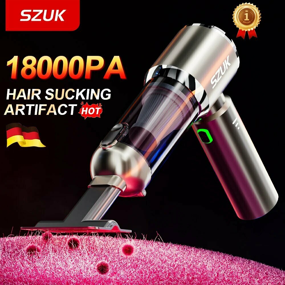 Автомобильный пылесос SZUK беспроводной, 985000Pa, Max Red