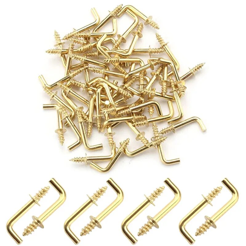 Медные L-образные крючки с саморезами 50 шт 50pcs 32mm Hook