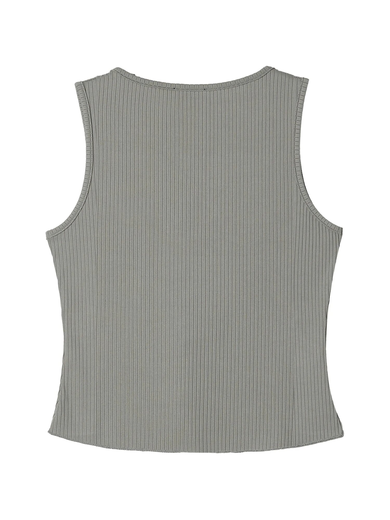 Топ tout a coup Ribbed button-front top, размер 42, grey — фото 1