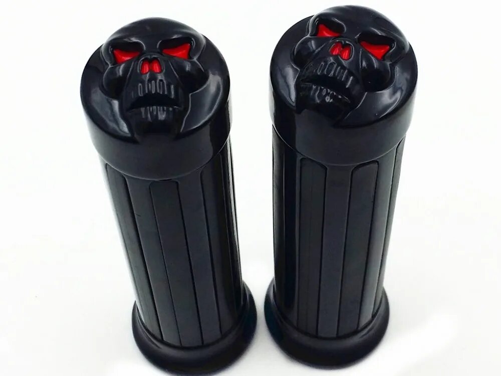 1 "Черный череп руль ручки для Harley Dyna Sporster XL Honda Shadow VTX VT Suzuki Boulevard Yamaha Kawasaki Vulcan VN