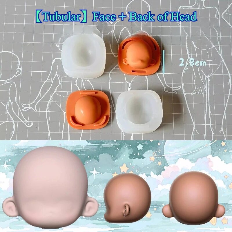 Силиконовые формы для кукол из ультралегкой глины Small-head die