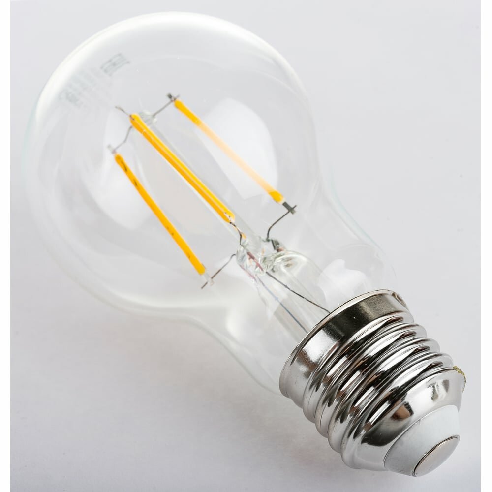 Светодиодная лампа General Lighting Systems Филамент прозрачный E27 10Вт 230В 870Лм 2700К Теплый белый свет Груша GLDEN-A60S-10-230-E27-2700 631700