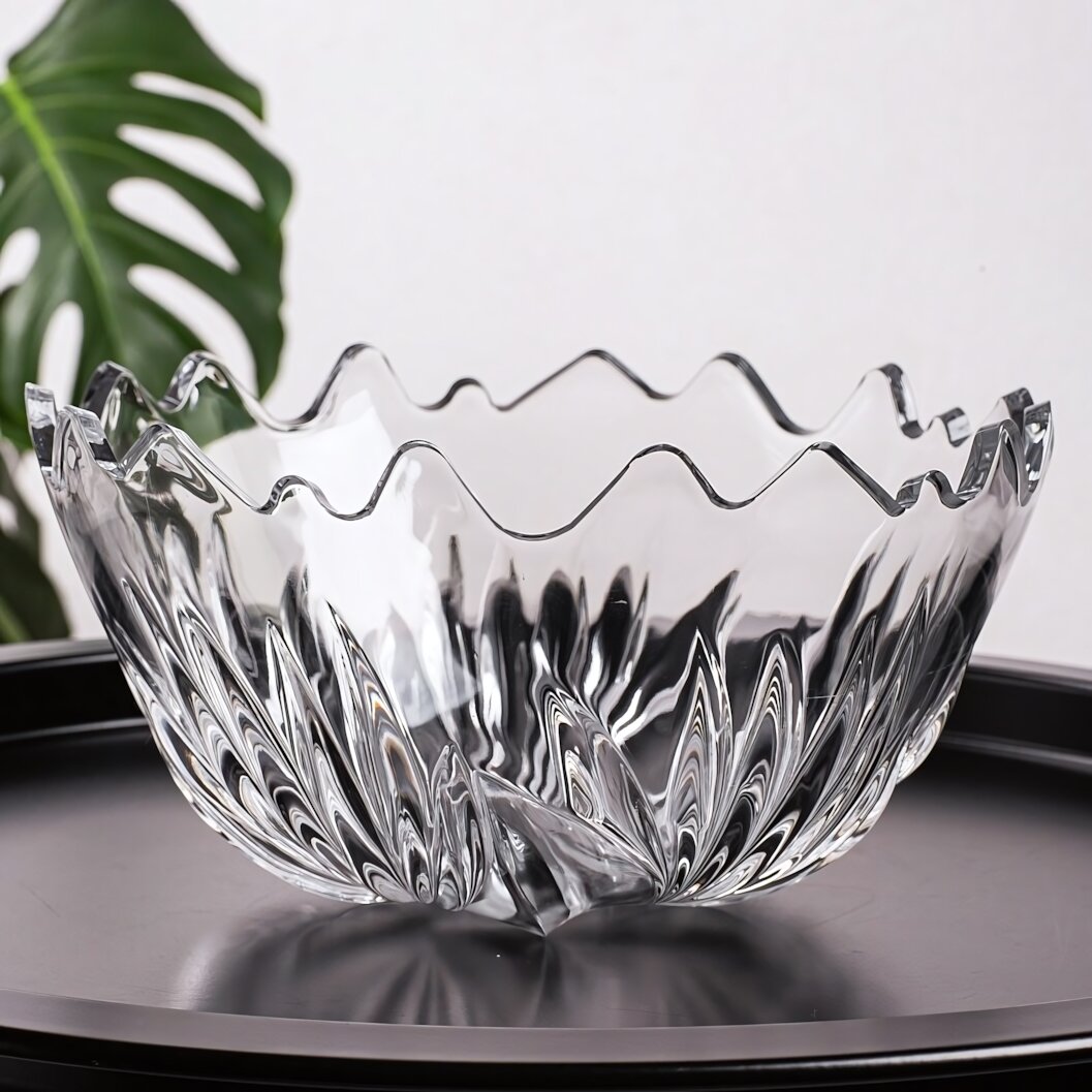 Салатник "VICTORIA" ISFAHAN GLASS 23,8 см, 2000 мл, закаленное стекло, прозрачный, в подарочной упаковке