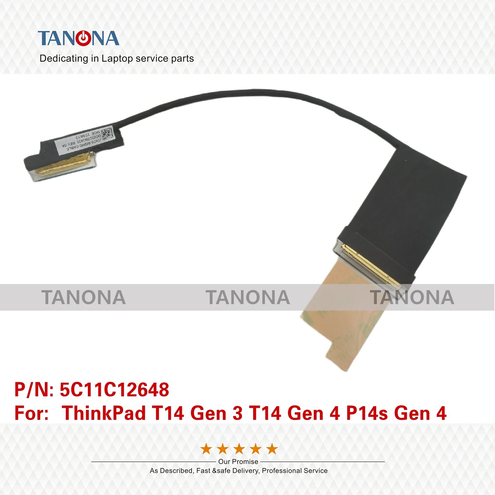 Гибкий ЖК-кабель TANONA для Lenovo ThinkPad T14 Gen 3 T14 Gen 4 P14s Gen 4 5C11C12648