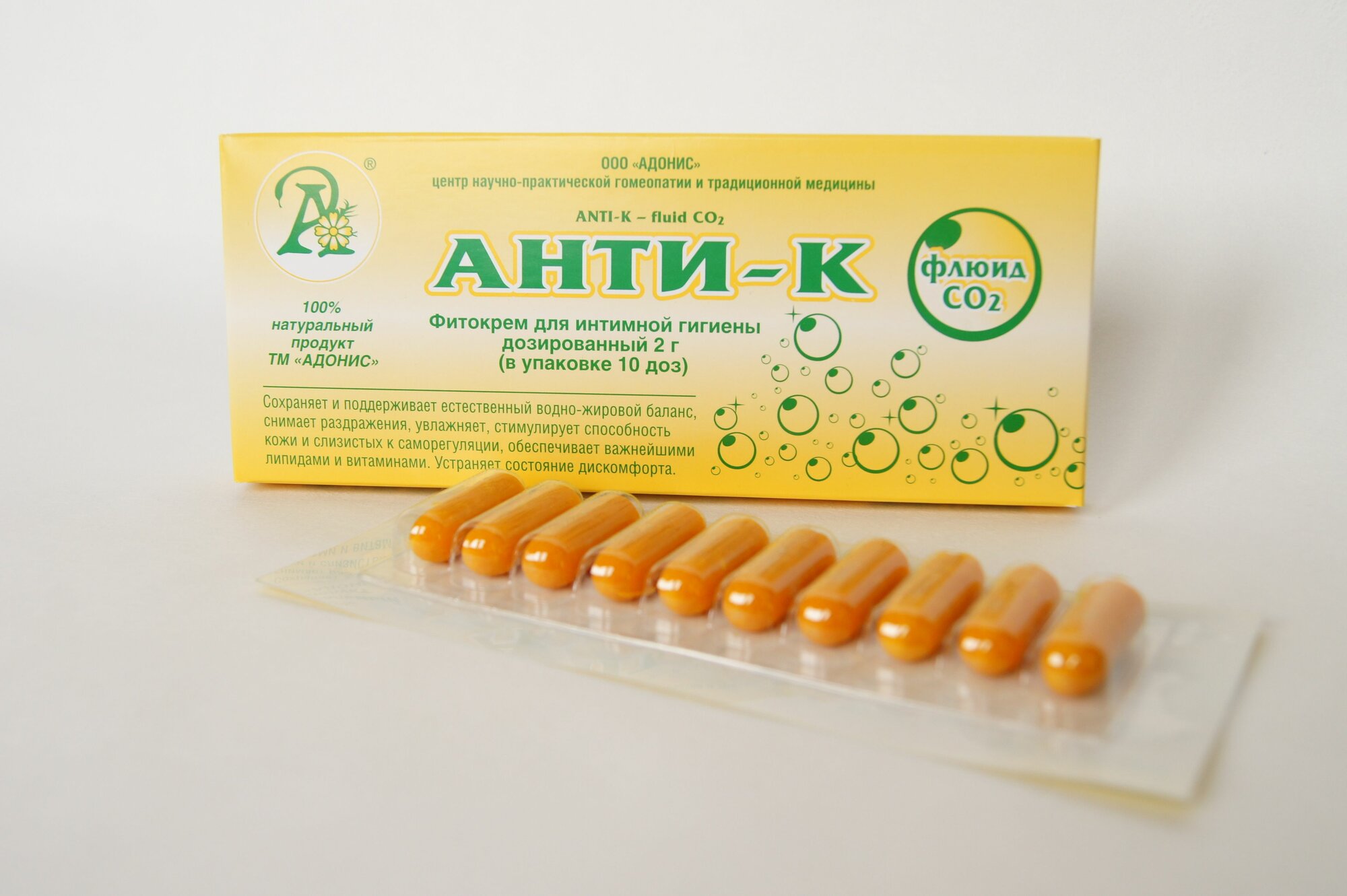 Свечи Анти-К флюид CO2 Адонис
