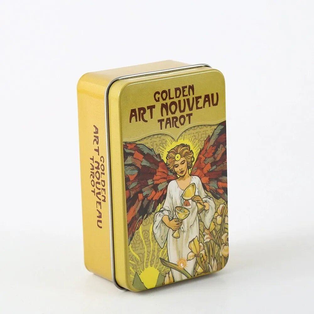 Карты Таро Золотое Уэйт Арт-Нуво в жестяной коробке Golden Art Nouveau Tarot 10.3*6смXL
