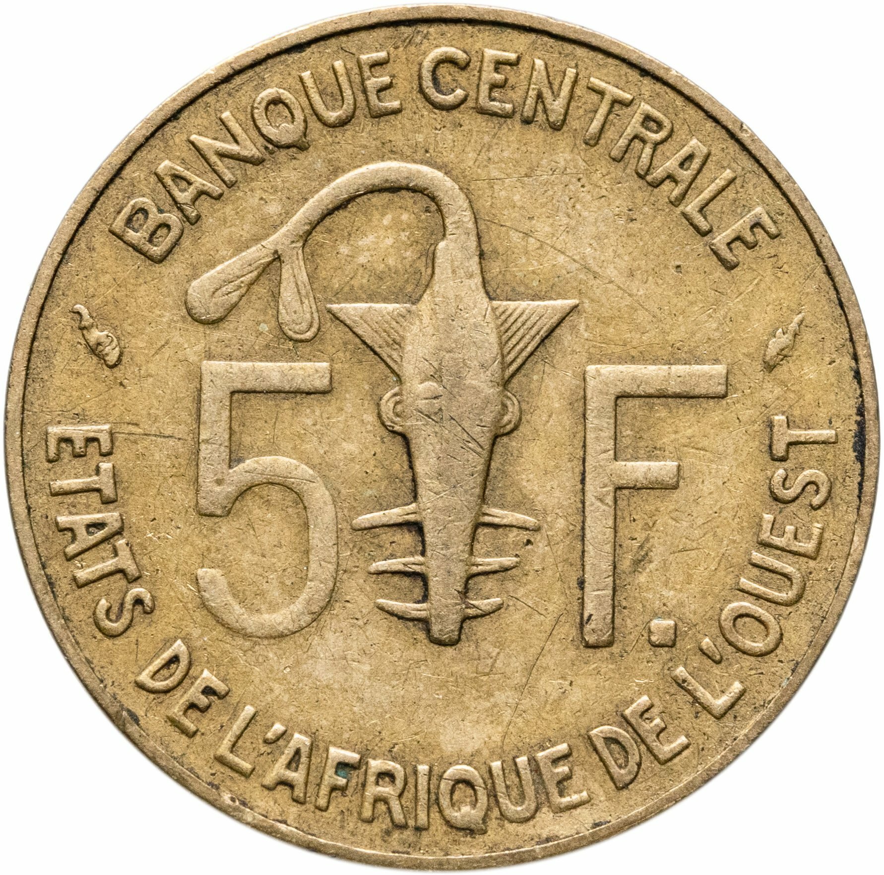 Западная Африка BCEAO 5 франков francs 1981, Алюминий-Никель-Бронза, в сохранности VF-XF