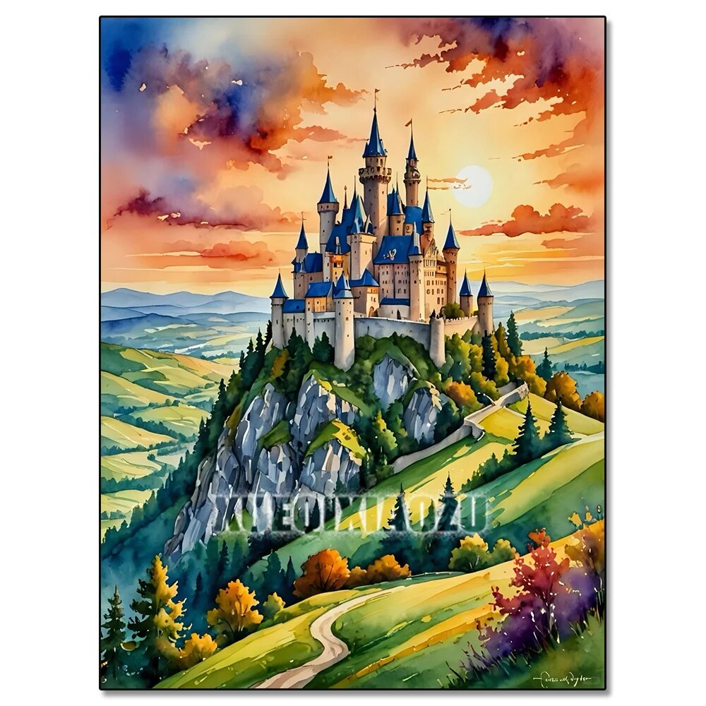 Алмазная мозаика Potdemiel "Парусник", 20x25 см, премиум набор AB FD Square 30X40cm, 12-TZ