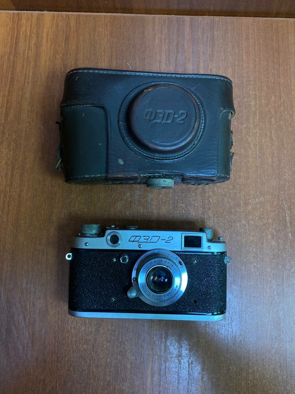 Фотоаппарат ФЭД-2 с тубусным объективом ФЭД F50mm 1:3.5 СССР Винтаж!