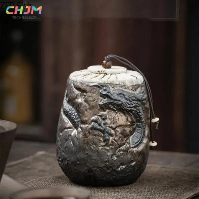 Керамический контейнер для чая, 460ml，Ретро-чайные банки，запечатать — фото 1