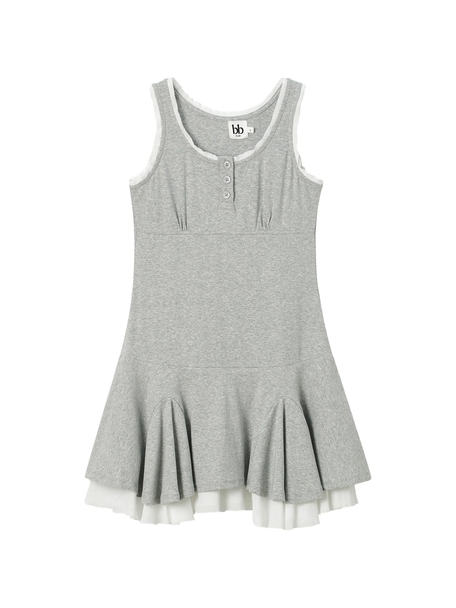 Платье Mini ruffled-trim sleeveless dress
