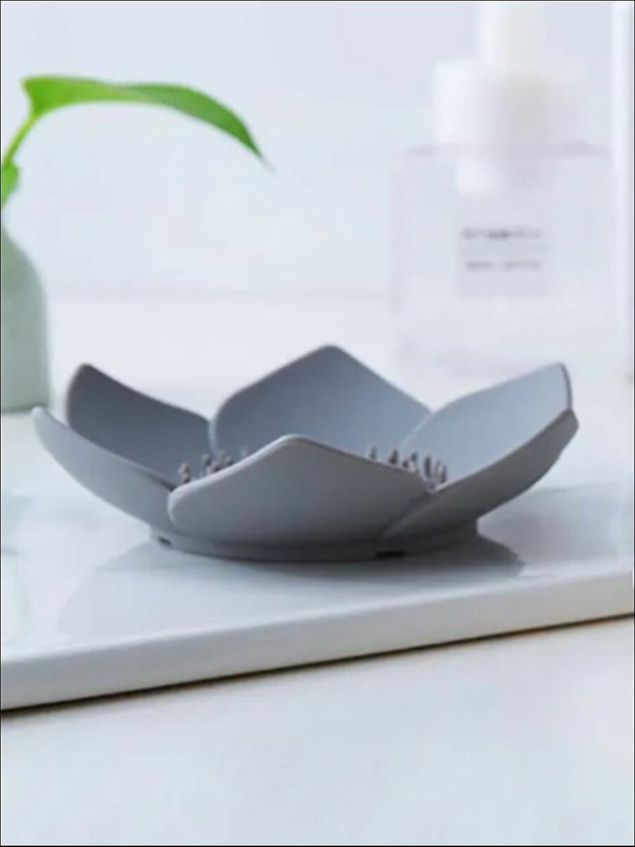 Мыльница Bath "Цветок Лотоса", силикон, дренажная, для мыла, влагостойкая, 12 см — фото 1