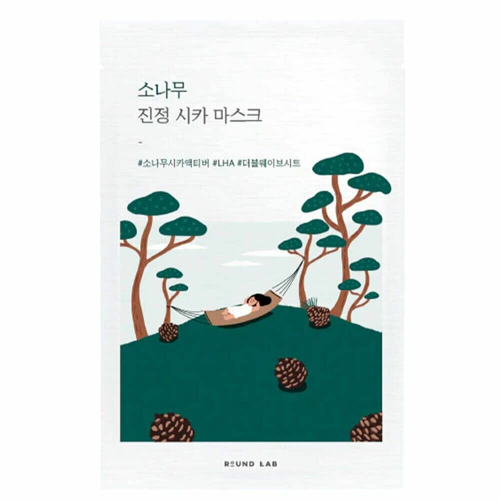 ROUND LAB Pine Calming Cica Mask Sheet Тканевая маска с экстрактами сосны и центеллы 27мл