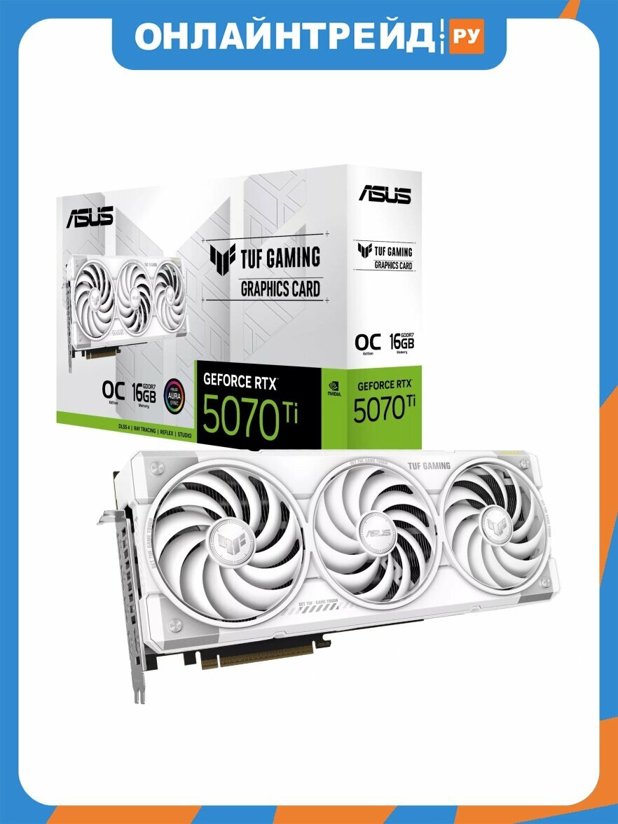 Видеокарта Asus GeForce RTX 5070 Ti TUF GAMING WHITE OC 16G