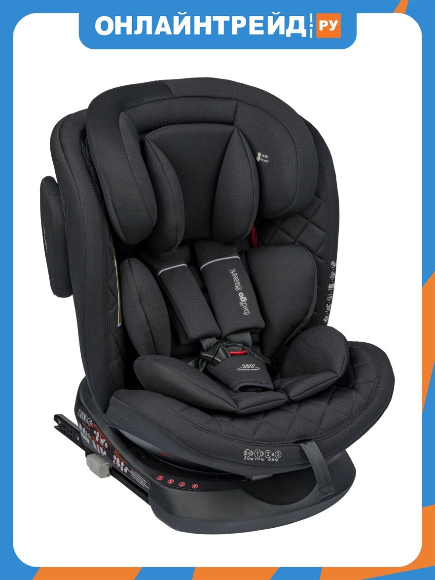 Автокресло Indigo HB636 SMART ISOFIX группа 0/1/2/3 0-36 кг черный