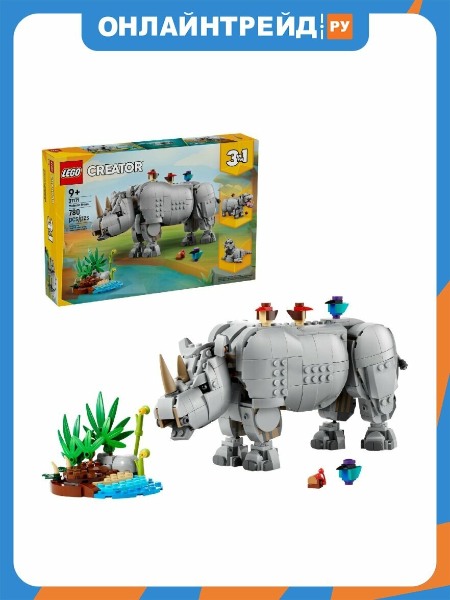 Конструктор Lego Creator 31171 Дикие животные: Величественный носорог с птицами