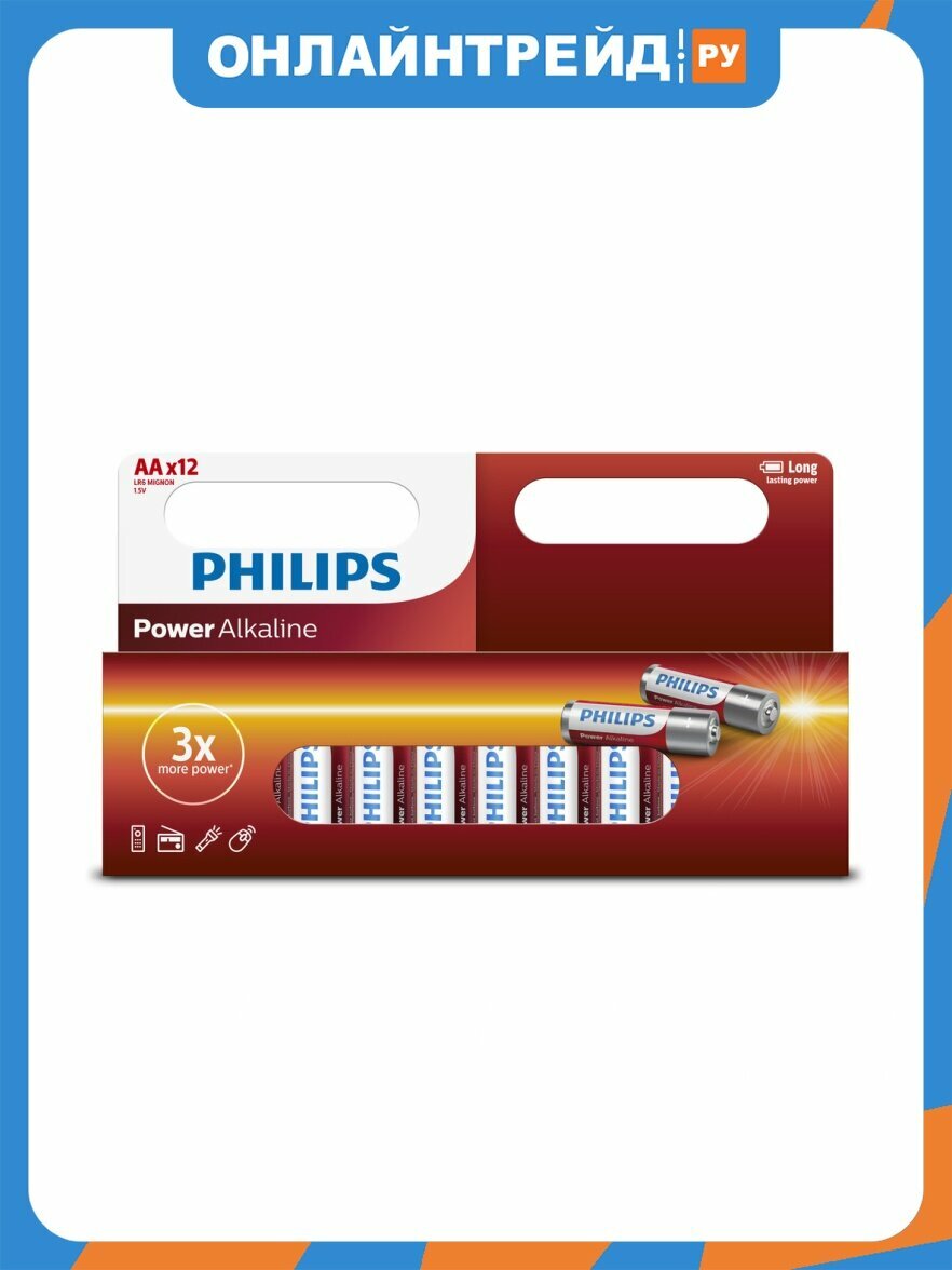 Элемент питания Philips Power Alkaline LR6 AA бл 12 box