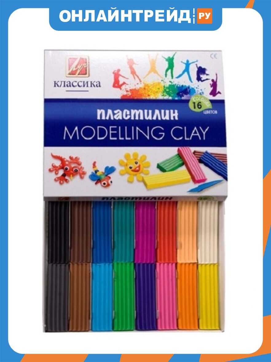 Пластилин Луч "Классика" 16 цветов + стек