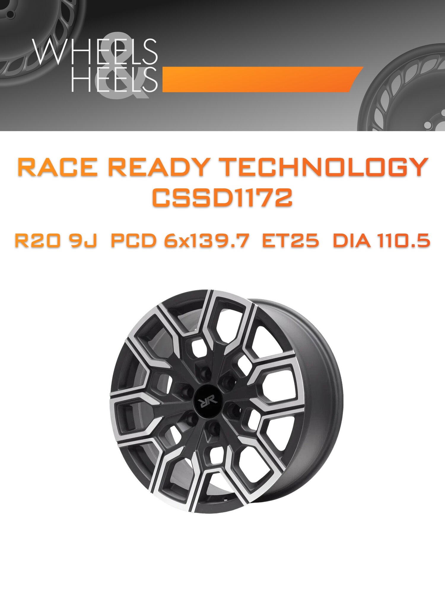 Диск автомобильный литой Race Ready Technology CSSD1172 20x9 6x139.7 et25 dia110.5 Чёрный матовый с проточкой