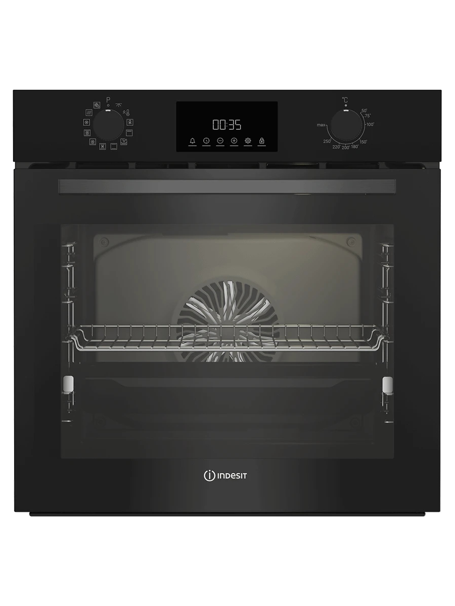 Духовой шкаф электрический Indesit IBFTE 3841 BL, 72л, 12 программ, черный