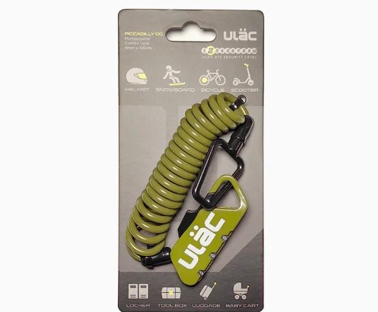 Велосипедный замок Ulac PicoLock LX 6, тросовый, 1200 мм, dark green