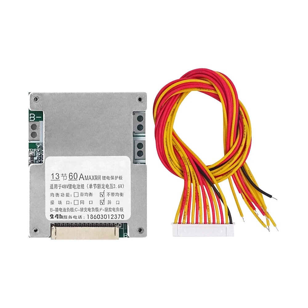 HZWDONE BMS 13S 48V 60A плата защиты литиевой батареи Without balance